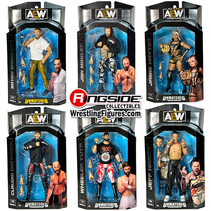 AEW Unmatched Series 9 Toy Wrestling Action Figures by Jazwares! This set includes: Jeff Hardy ...