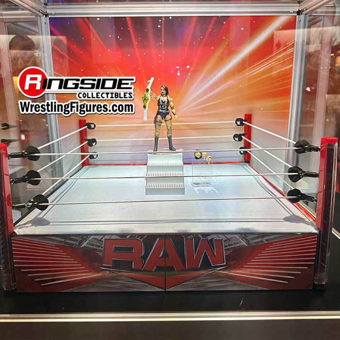 WWE Raw Real Scale Wrestling Ring Playset w/ Rhea Ripley Ultimate Edition Exclusive Figure by ...